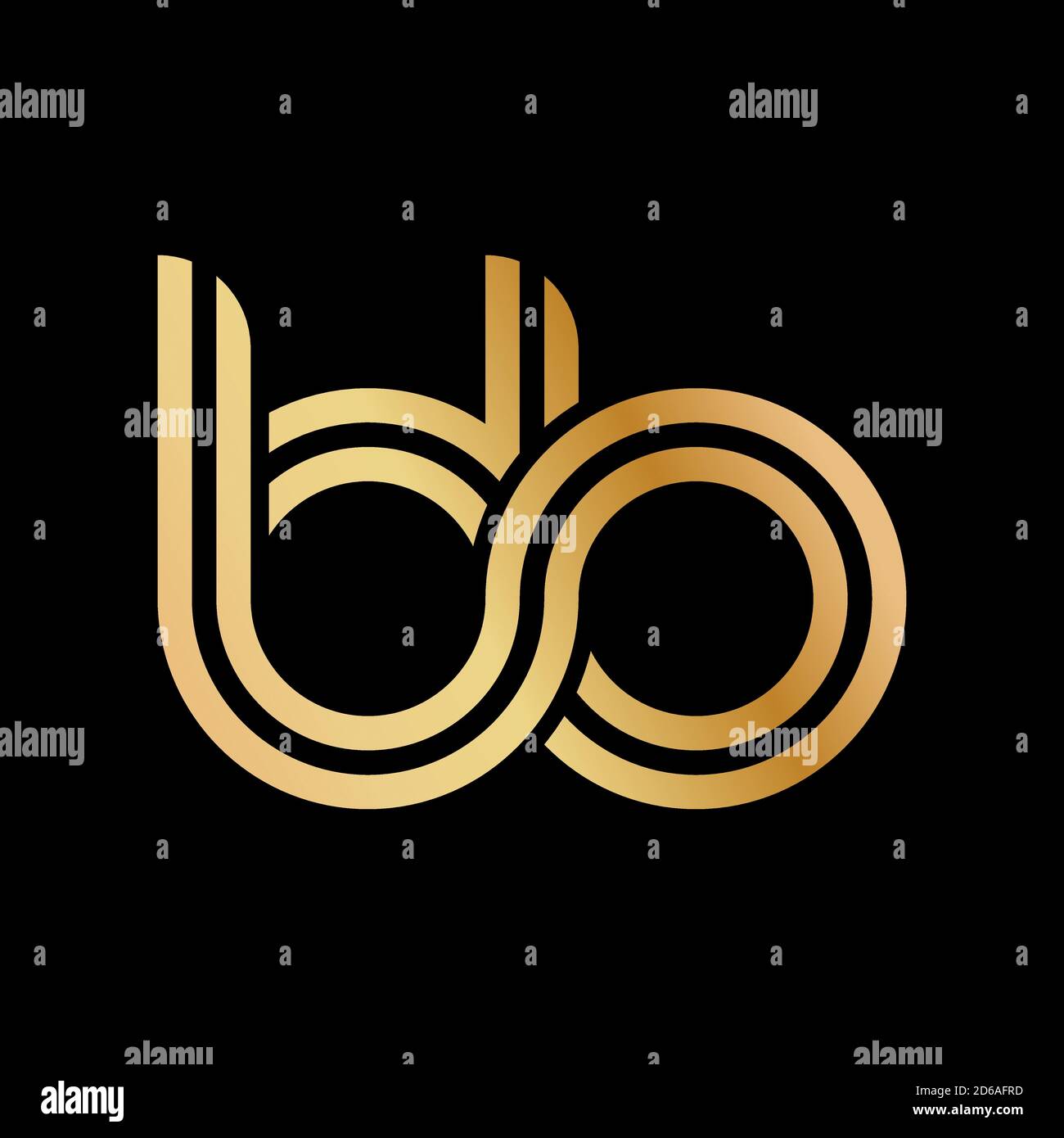 Lowercase letters b and b. Flat bound design in a Golden hue for a logo ...