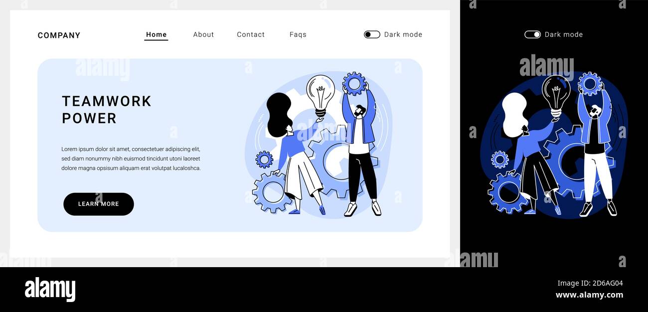 Teamwork power vector concept landing page Stock Vector Image & Art - Alamy