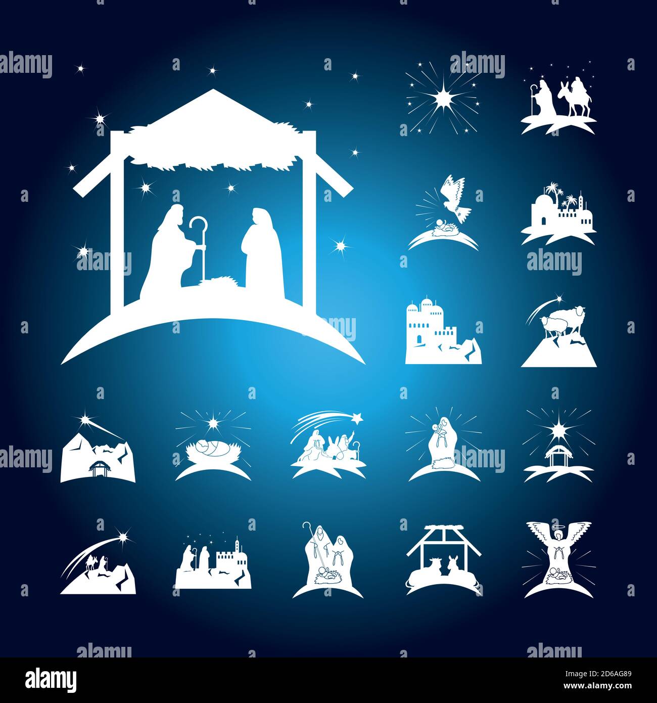 nativity, birth of christ traditional celebration religious, icons blur ...