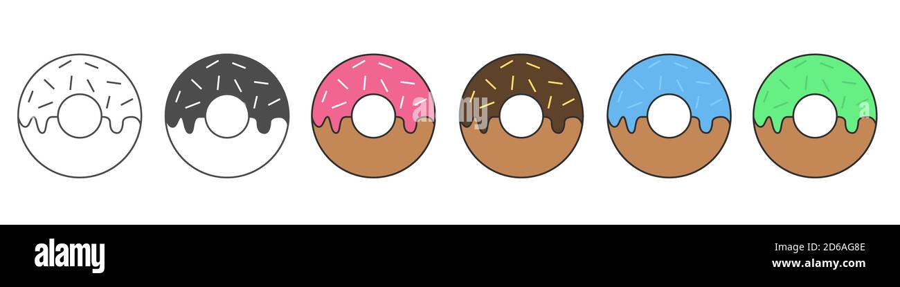 Colored donuts vector Stock Vector Image & Art - Alamy