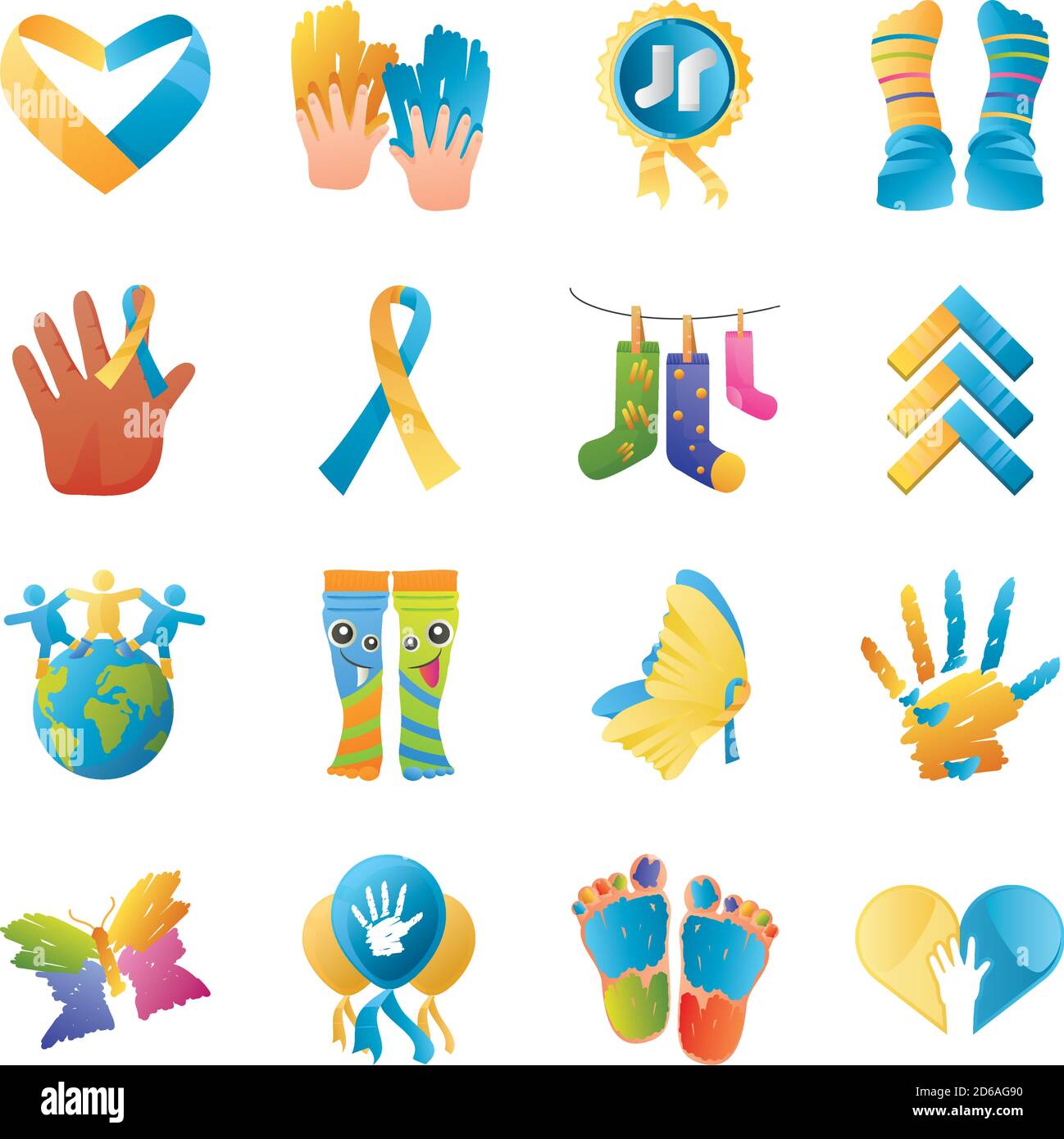 world down syndrome day, collection icons vector illustration Stock ...