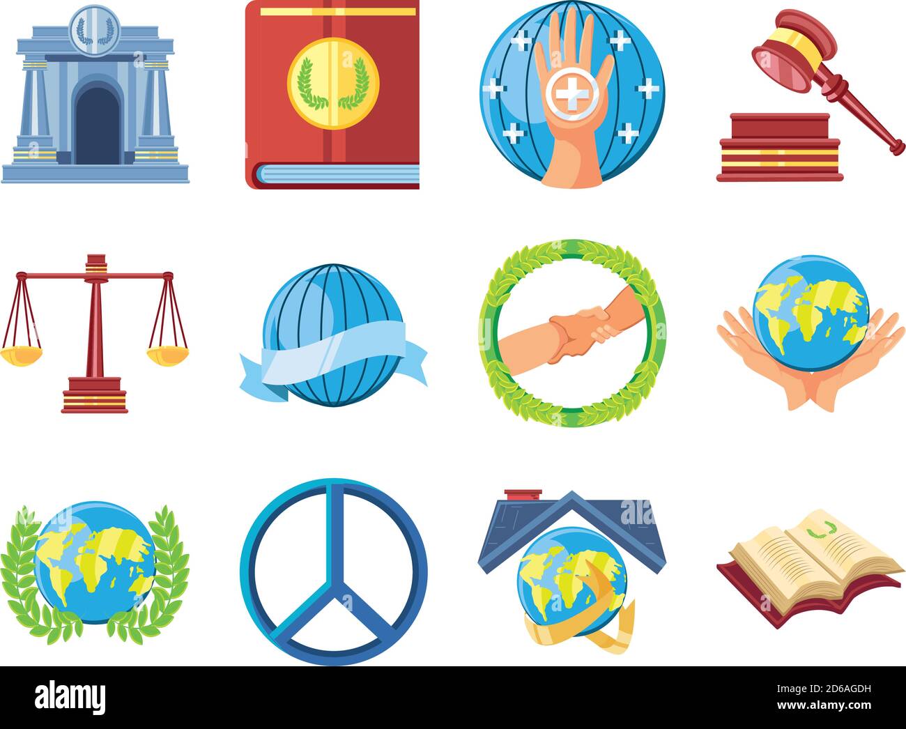 international human rights, collection icons world book justice support ...