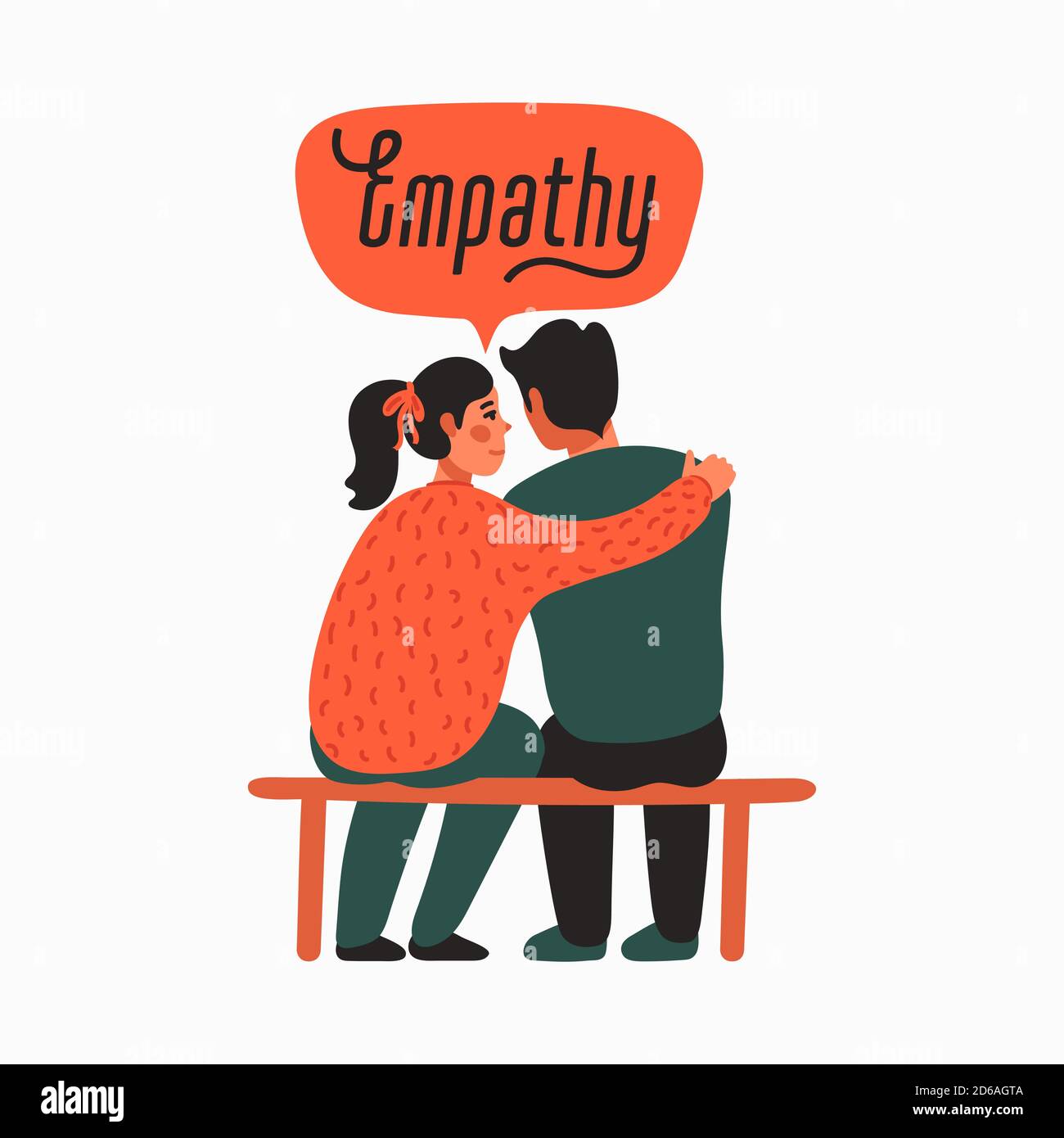 Empathy. Empathy and Compassion concept - young woman comforting sad ...