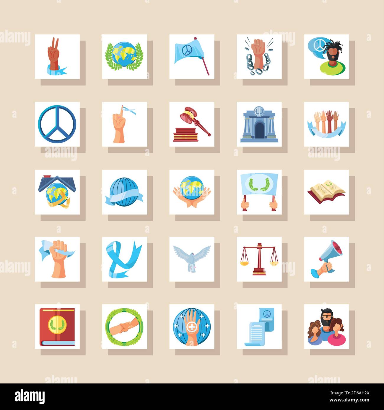 international human rights, contains such icons as hammer, justice ...