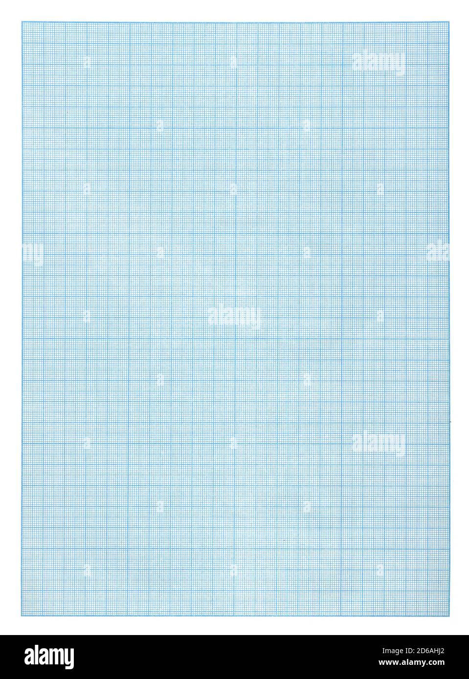 Blue grid scale paper sheet isolated on white background Stock Photo ...
