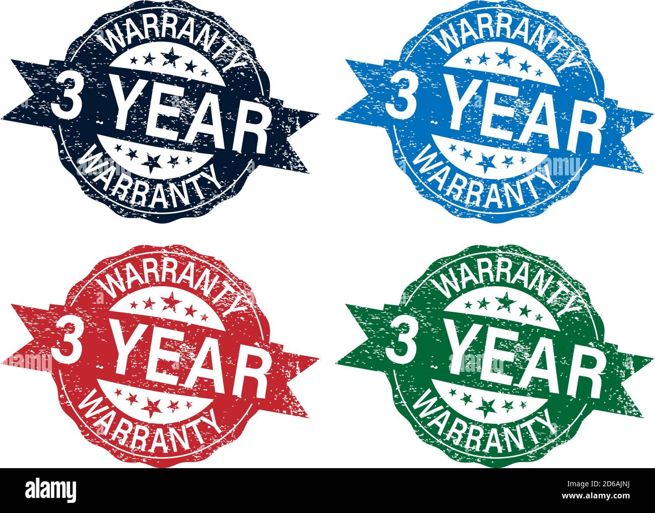3 year warranty stamp color set , vector illustration Stock Vector ...