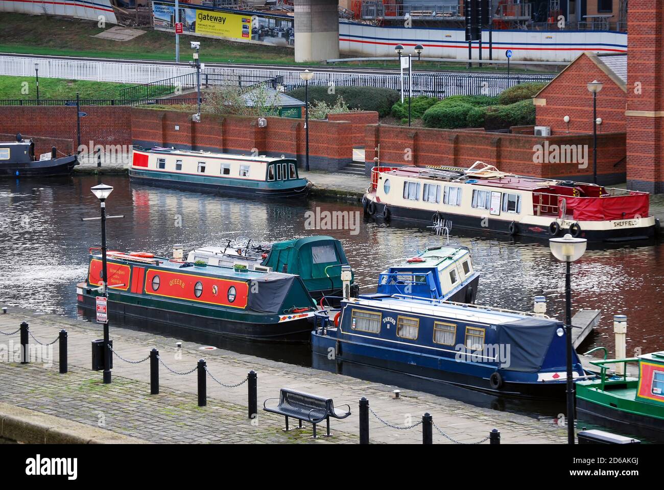 Narrow boats at Victoria Quays in Sheffield, UK Stock Photo - Alamy