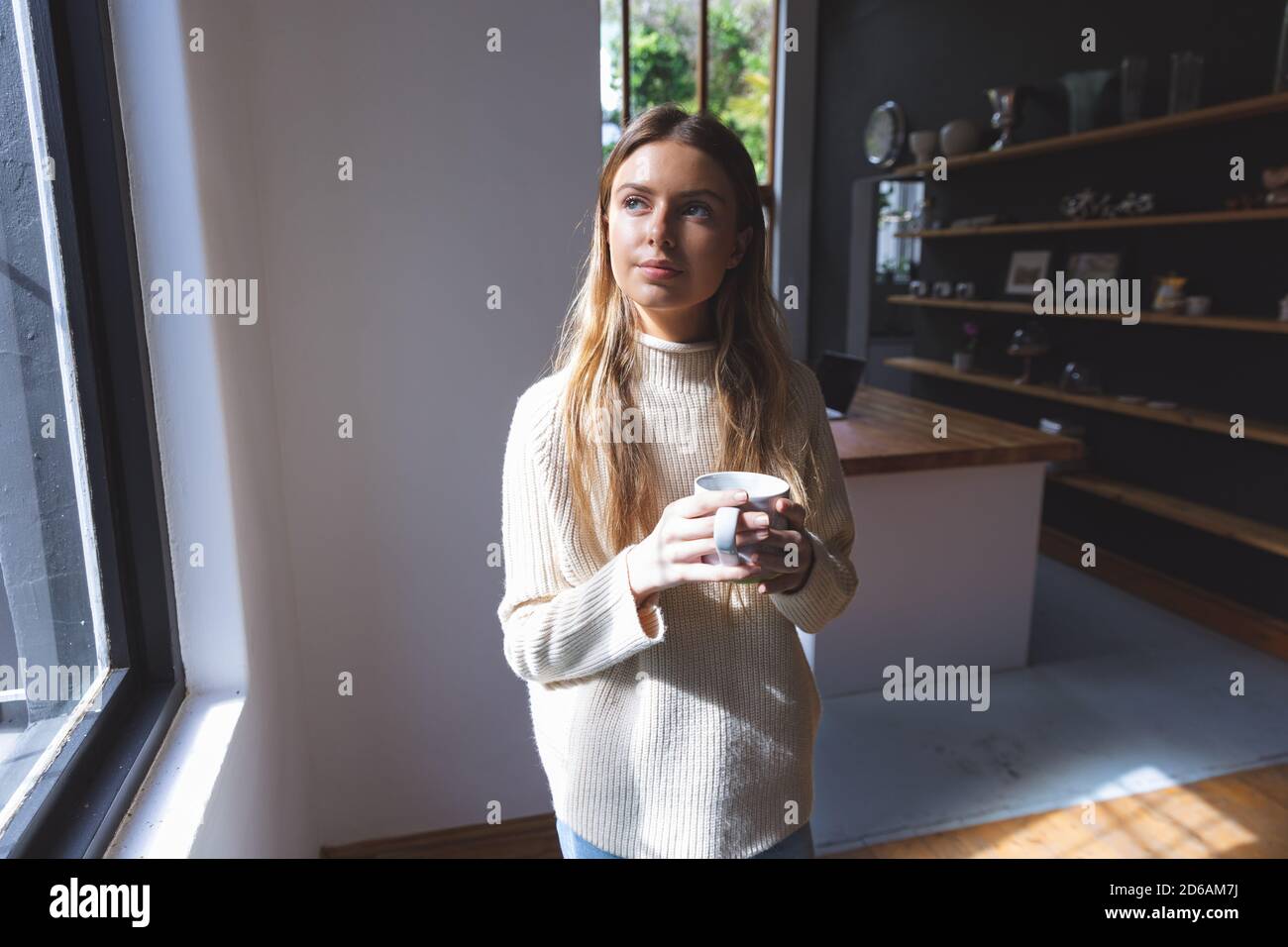 Woman holding stay home hi-res stock photography and images - Alamy
