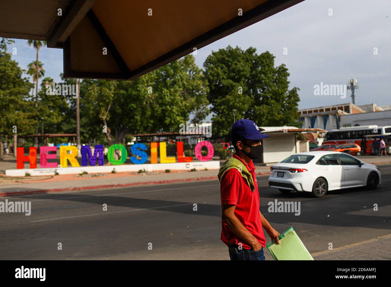 Monumental colored letters in the center of Hermosillo, Sonora, Mexico ...