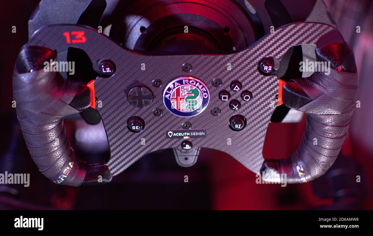 Sim racing steering wheel Stock Photo - Alamy
