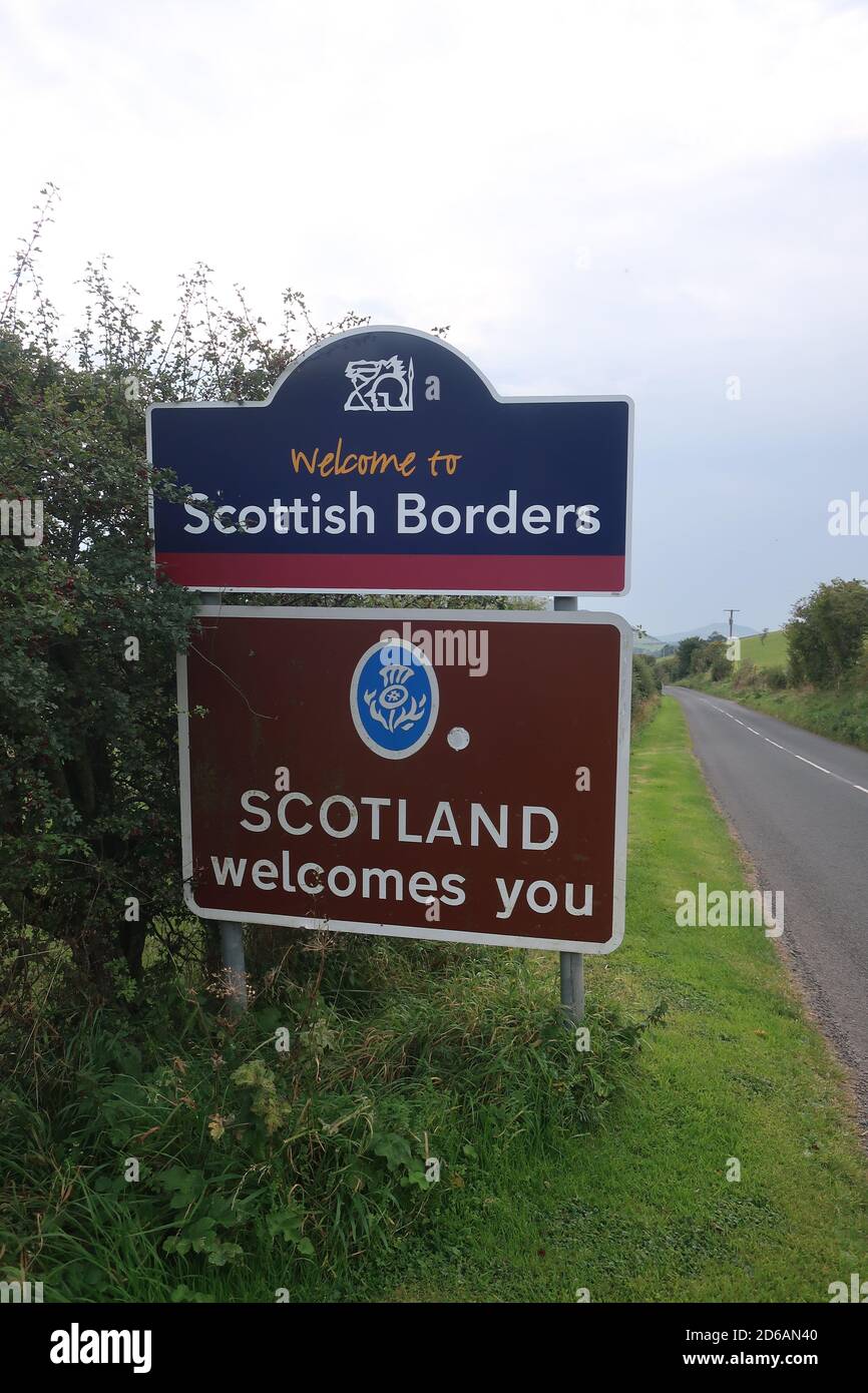 The Anglo-Scottish border. Great Britain. UK Stock Photo - Alamy