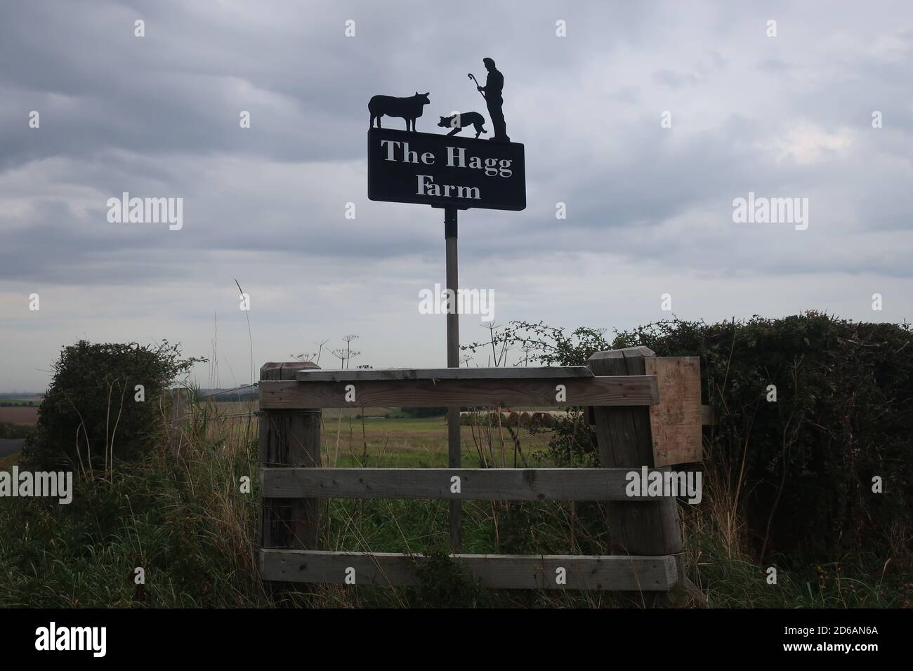 The Hagg farm road sign. The Anglo-Scottish border. Northumberland ...
