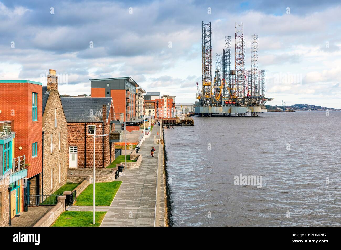 Oil Rig platform, Rowan Gorilla V11, berthed at Port of Dundee,, on the ...