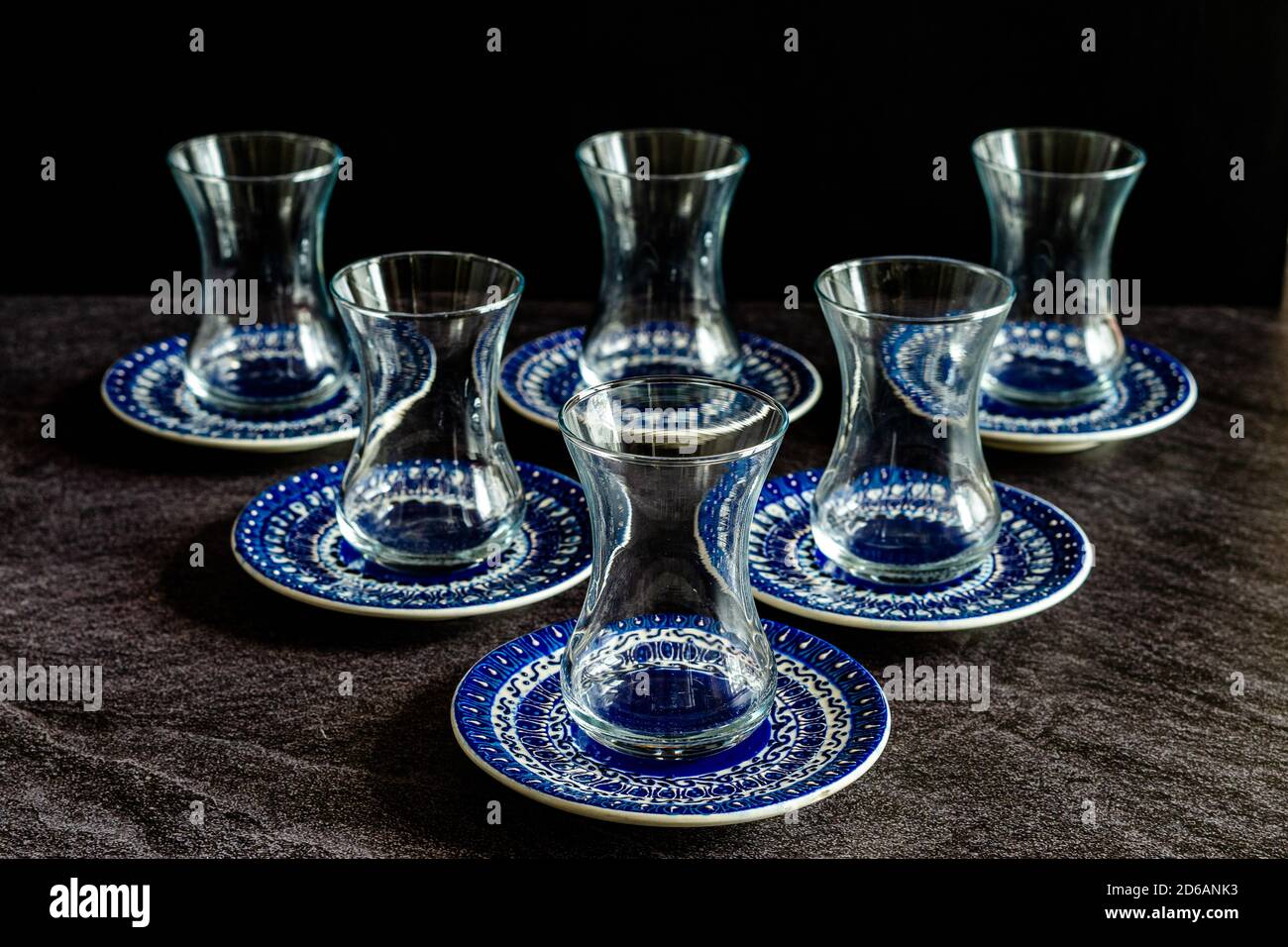 Handmade Ceramic Turkish Tea Cups / Glasses with Traditional Pattern ...