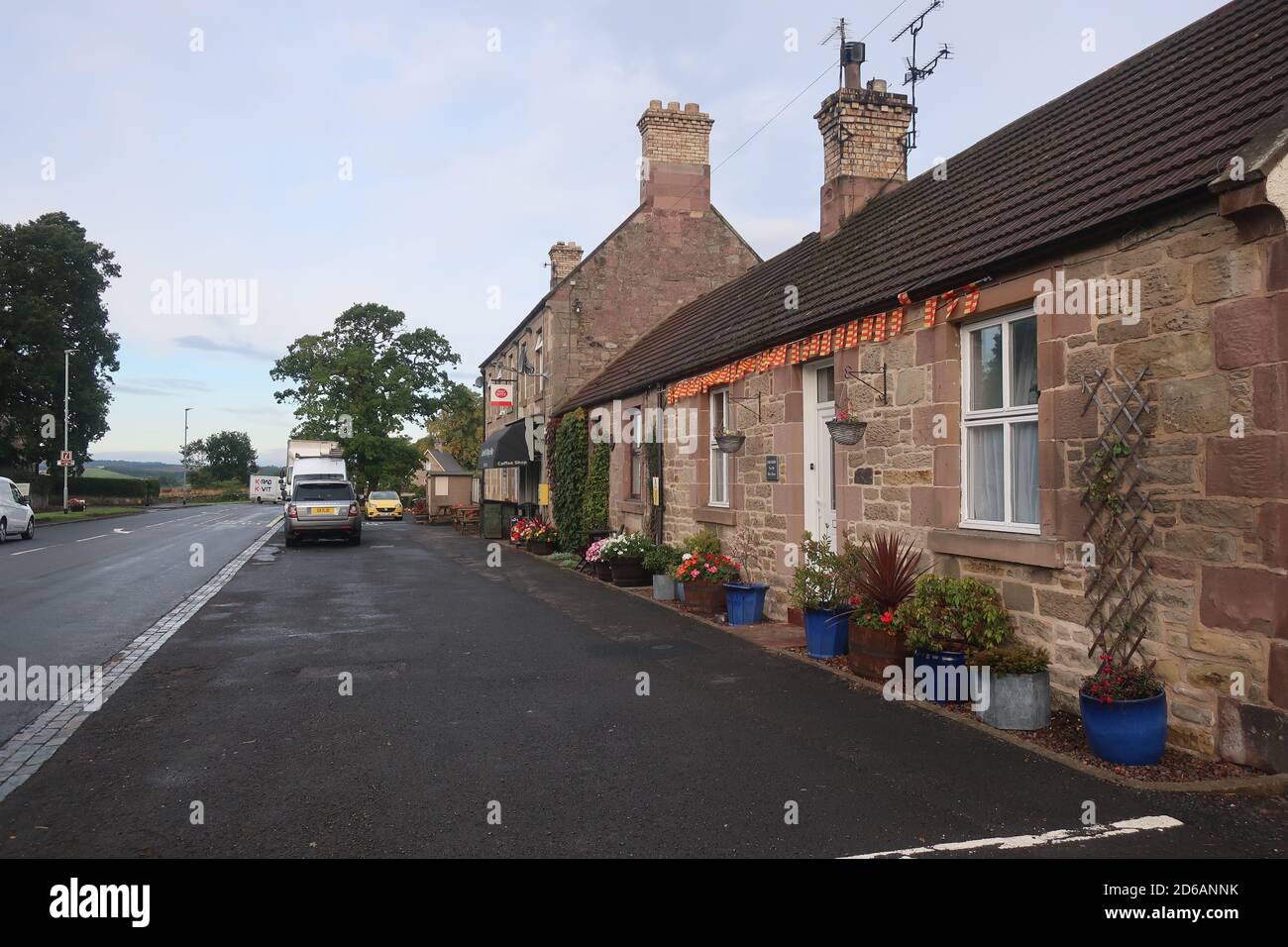 The Anglo-Scottish border. Cornhill. Northumberland. England. Great ...