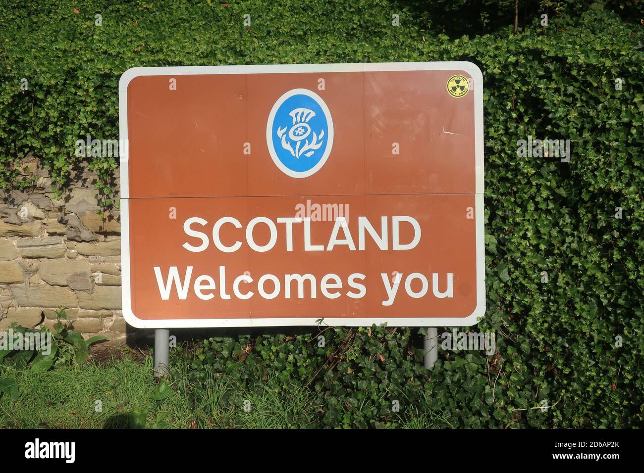 Scotland welcomes you sign. The Anglo-Scottish border. Coldstream ...