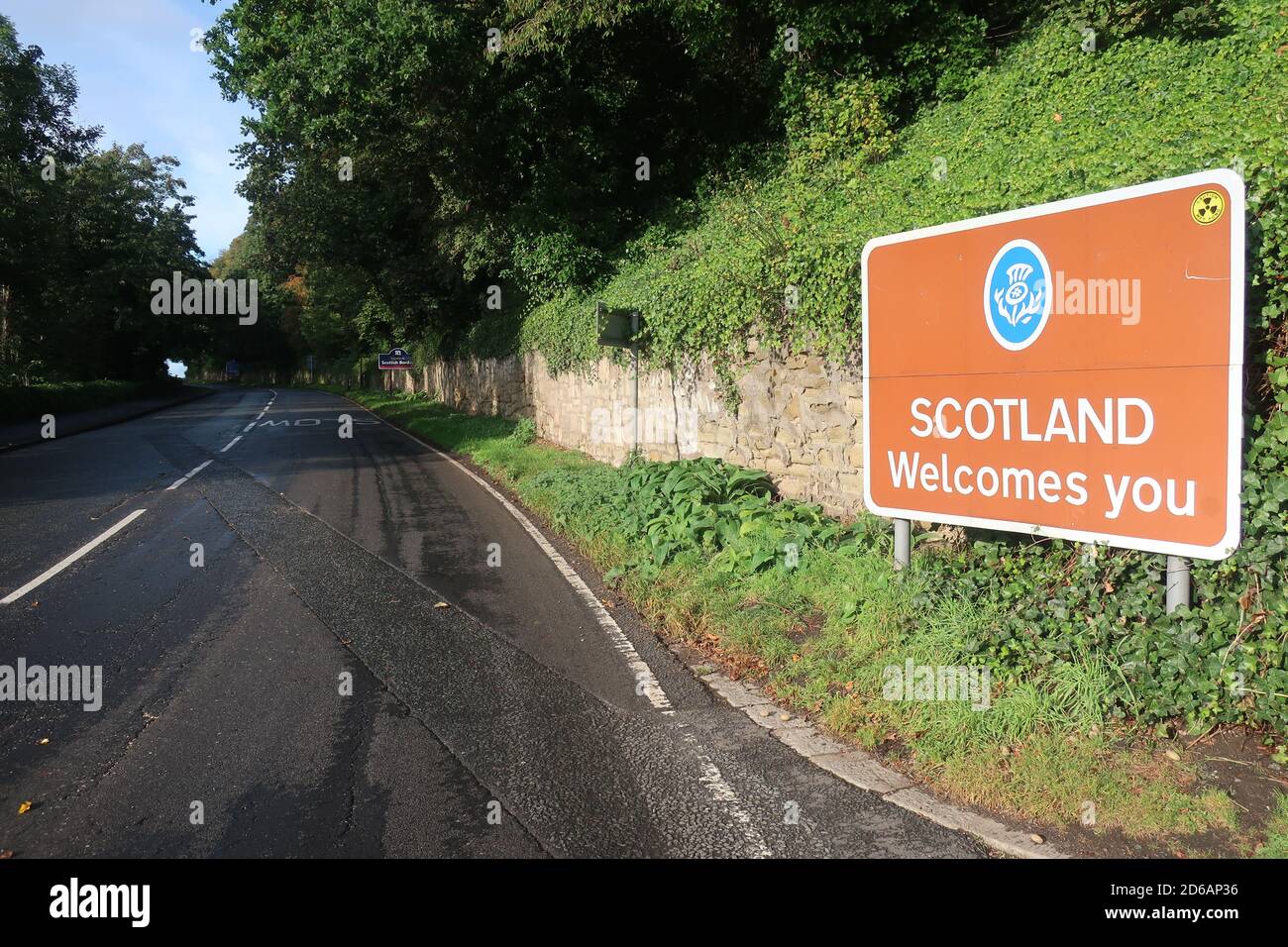 Scotland welcomes you sign. The Anglo-Scottish border. Coldstream ...