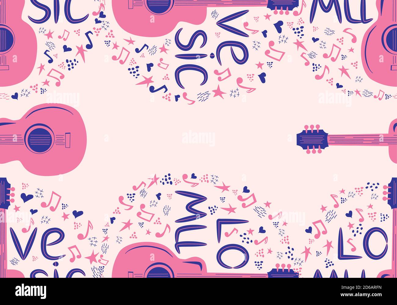 hand-drawn musical seamless pattern with the inscription Love music and ...