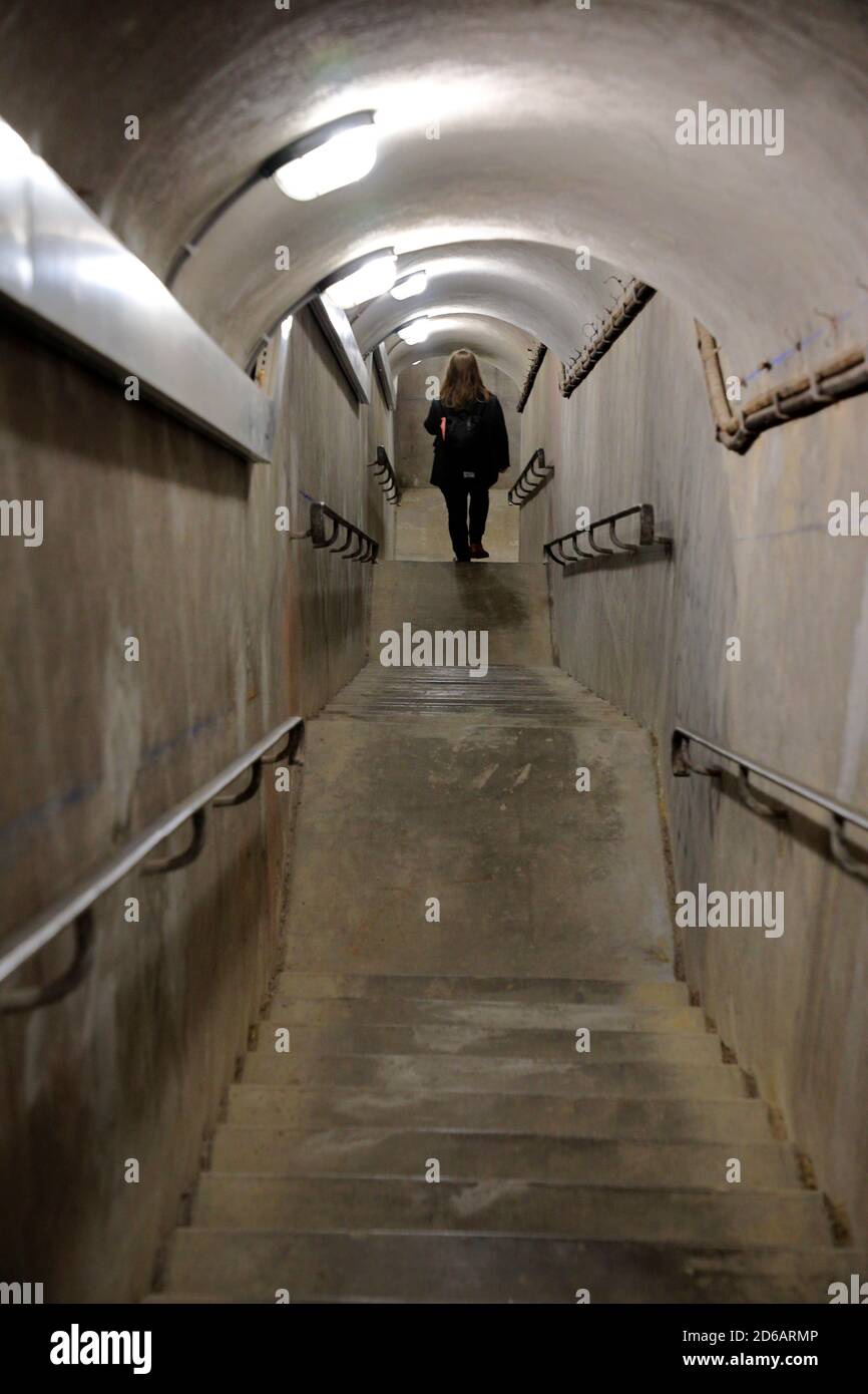 Staircases lead to the underground headquarter of Colonel Rol-Tanguy of ...