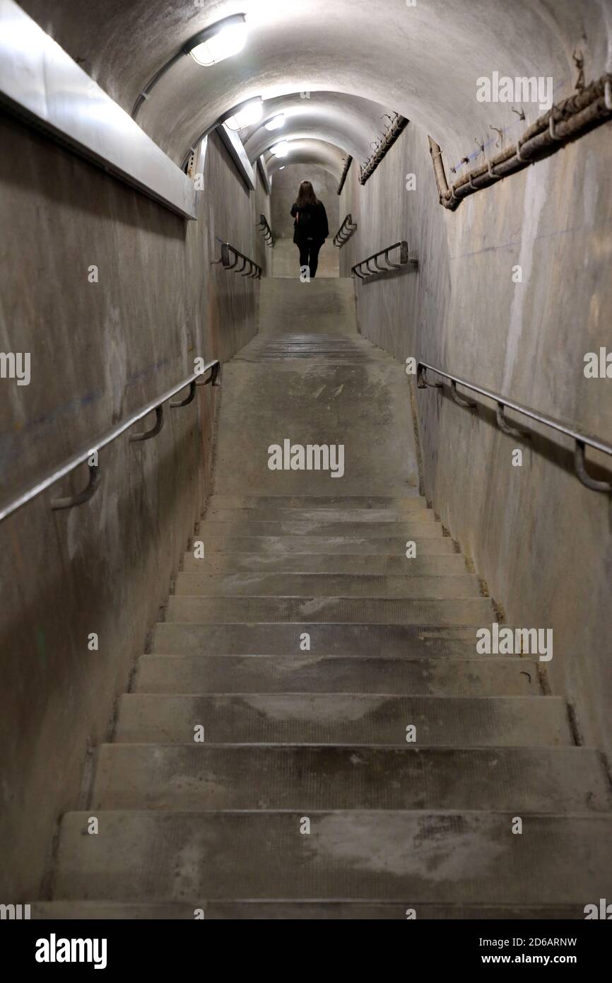 Staircases lead to the underground headquarter of Colonel Rol-Tanguy of ...