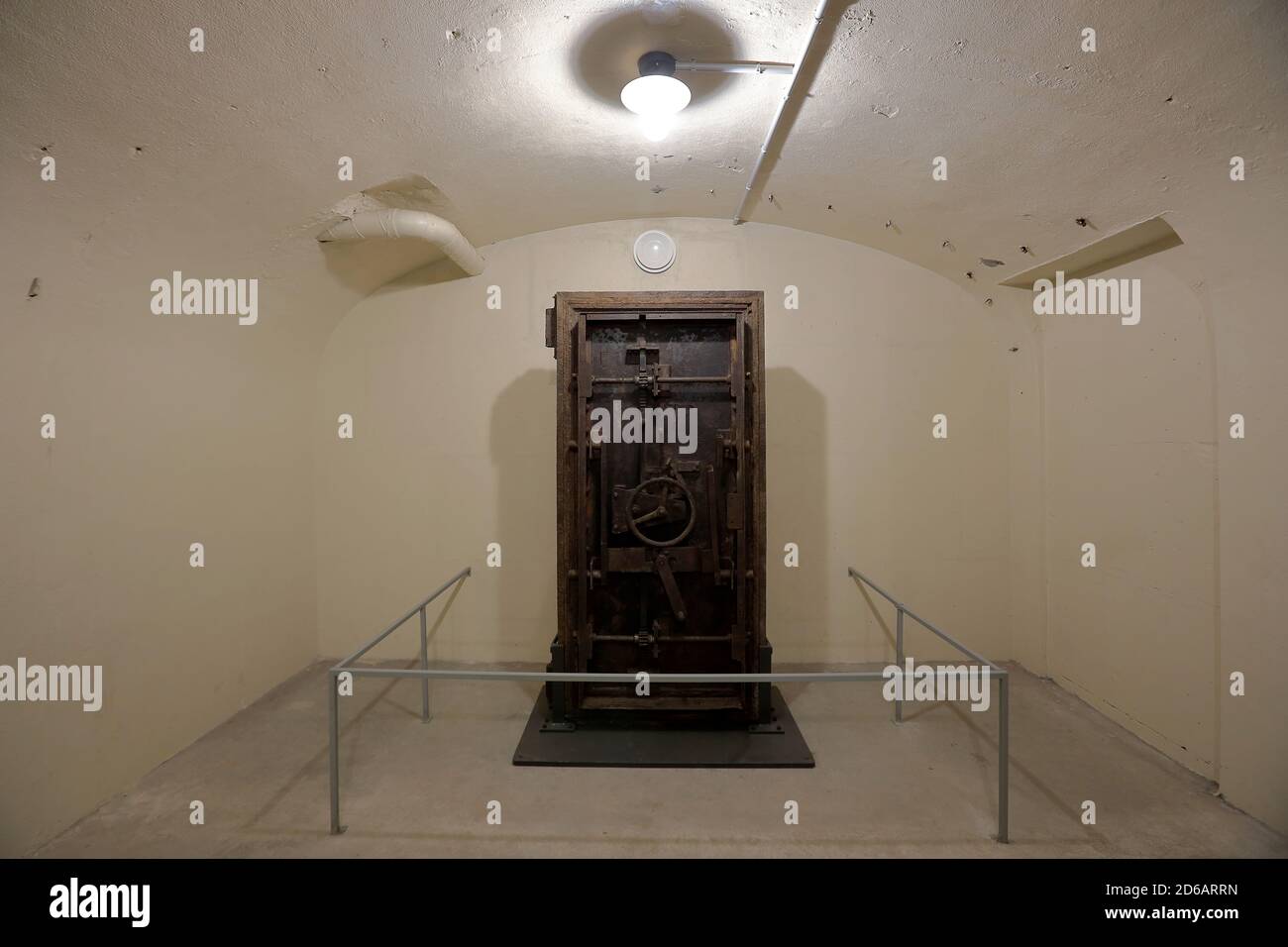 Gas tight bullet proof metal door displaying in the underground bunker ...