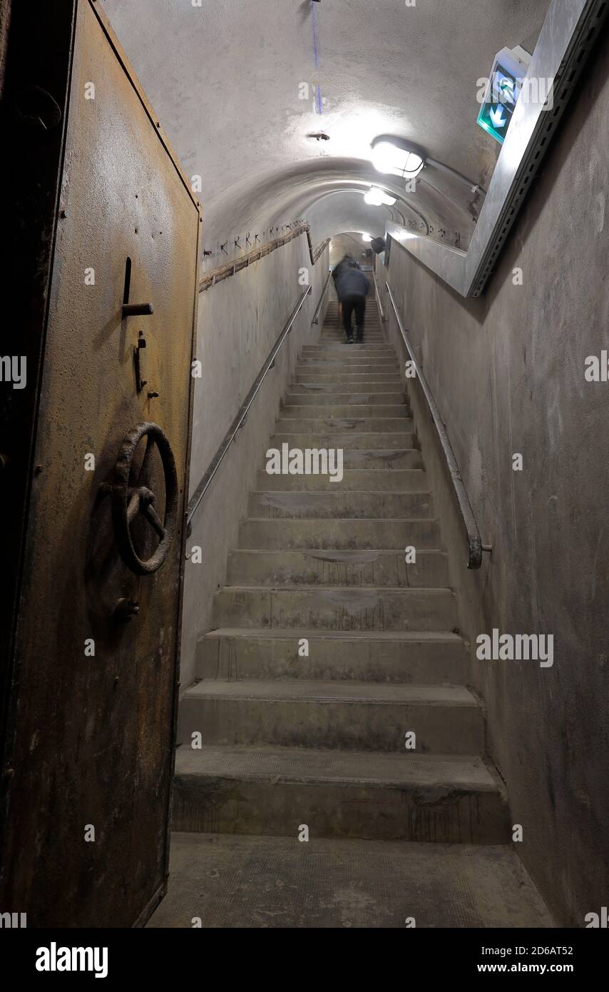 Staircases lead to the underground headquarter of Colonel Rol-Tanguy of ...