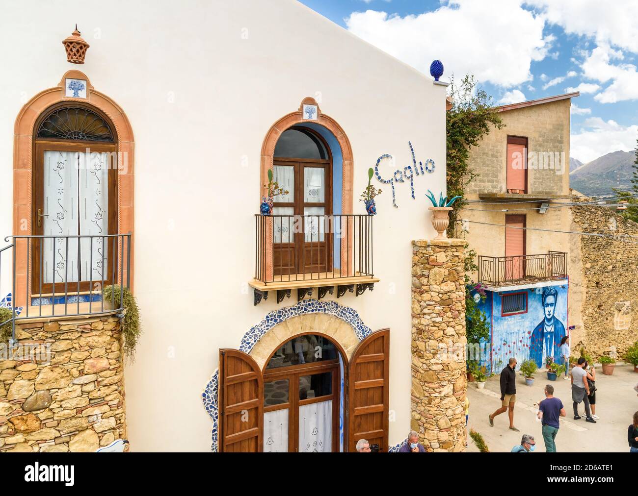 Parrini, Sicily, Italy - September 27, 2020: Painted houses of the ...