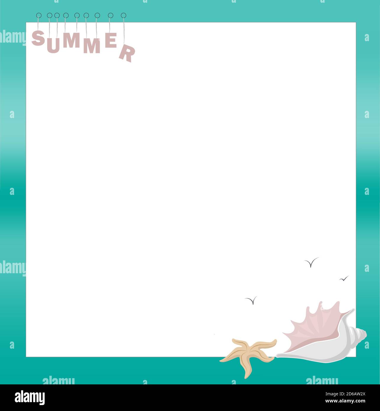 Beautiful sea frame with shells. Vector illustration Stock Vector Image ...