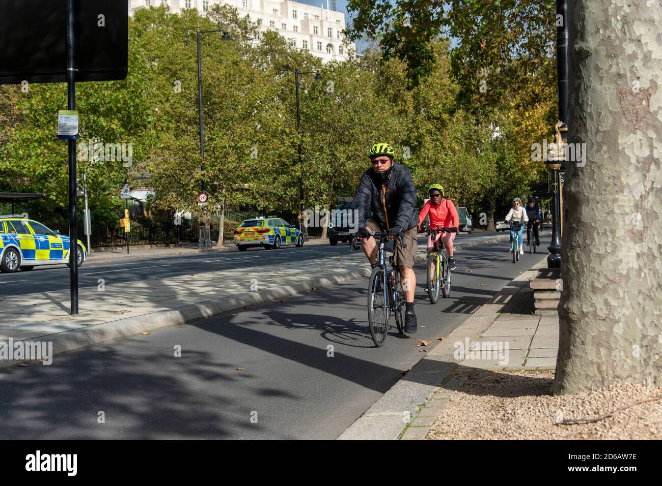 London, UK. 15th Oct, 2020. Cyclists seen using one of the Cycle Super ...