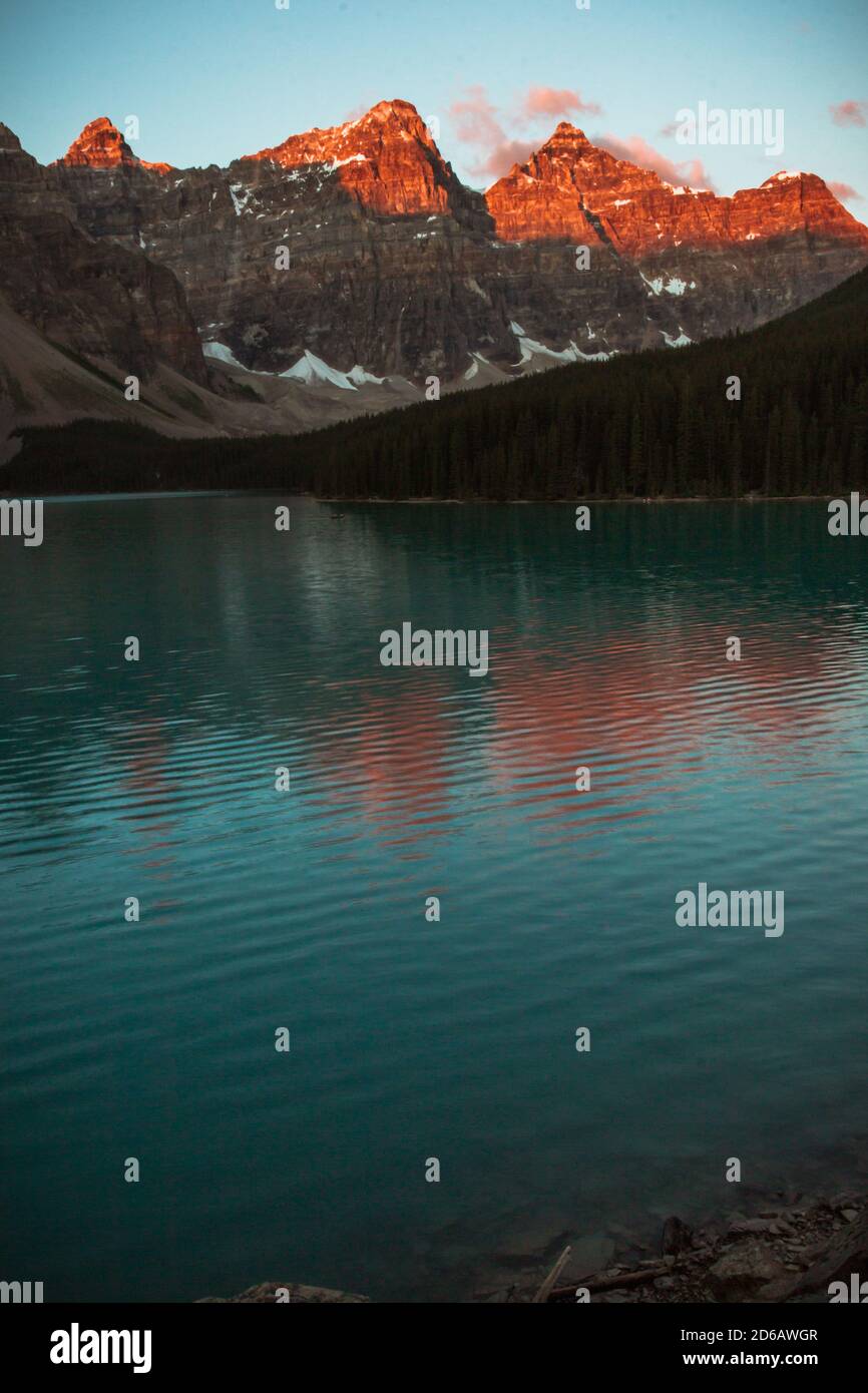 Vertical shot of Moraine Lake in Banff National Park, Canada Stock ...
