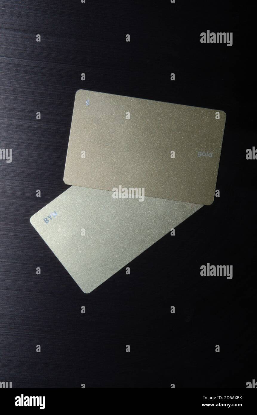 Business Card MockUp US Standard 3.5 x 2 inches . Golden Rough Paper ...