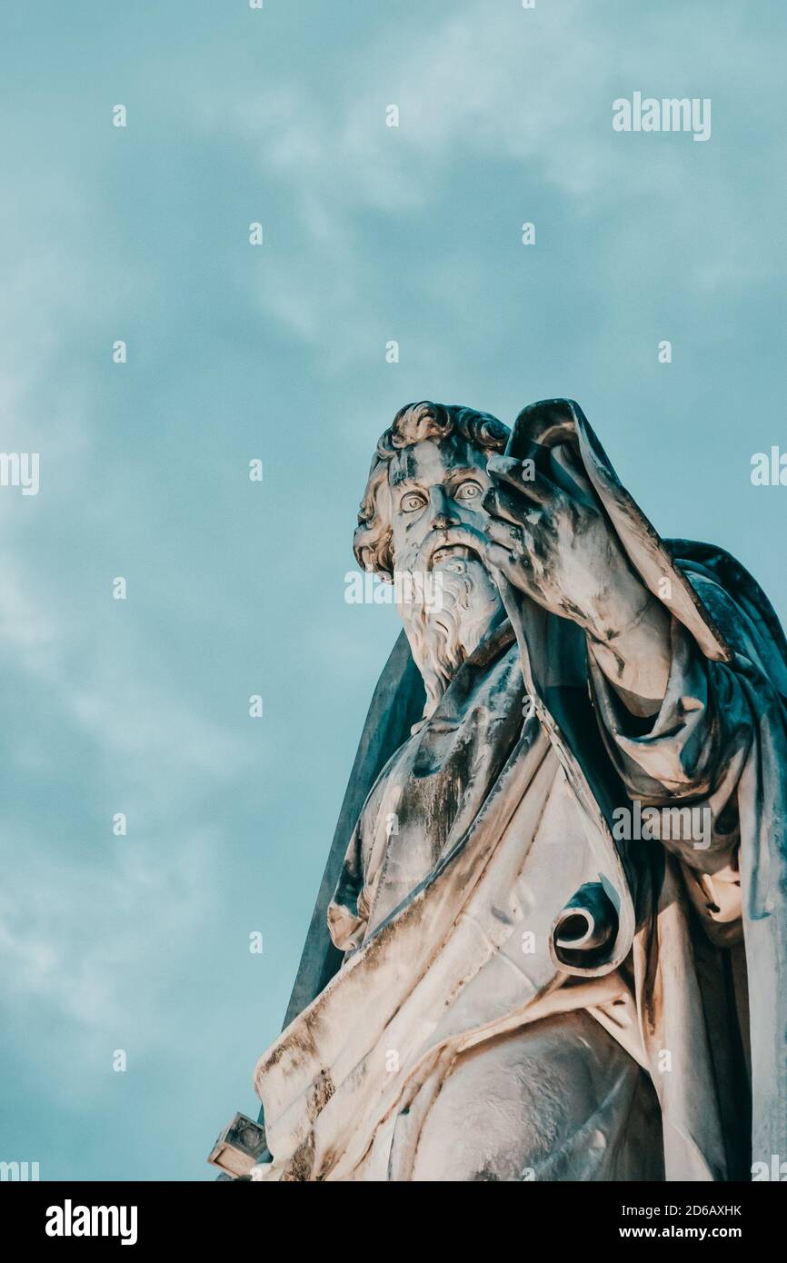 Statue of Apostle Paul in front of the St Peter's Basilica. Vatican ...
