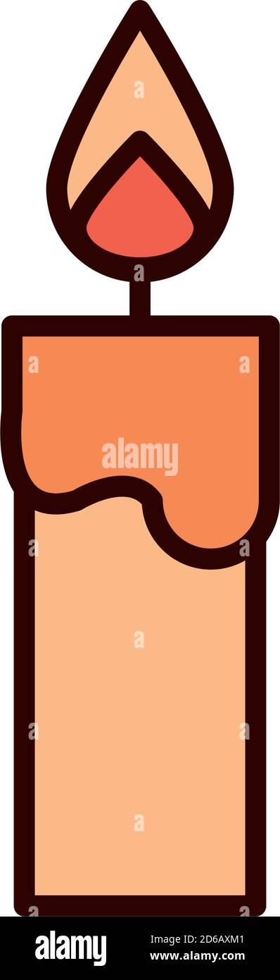 burning candle light vector illustration line fill icon Stock Vector ...