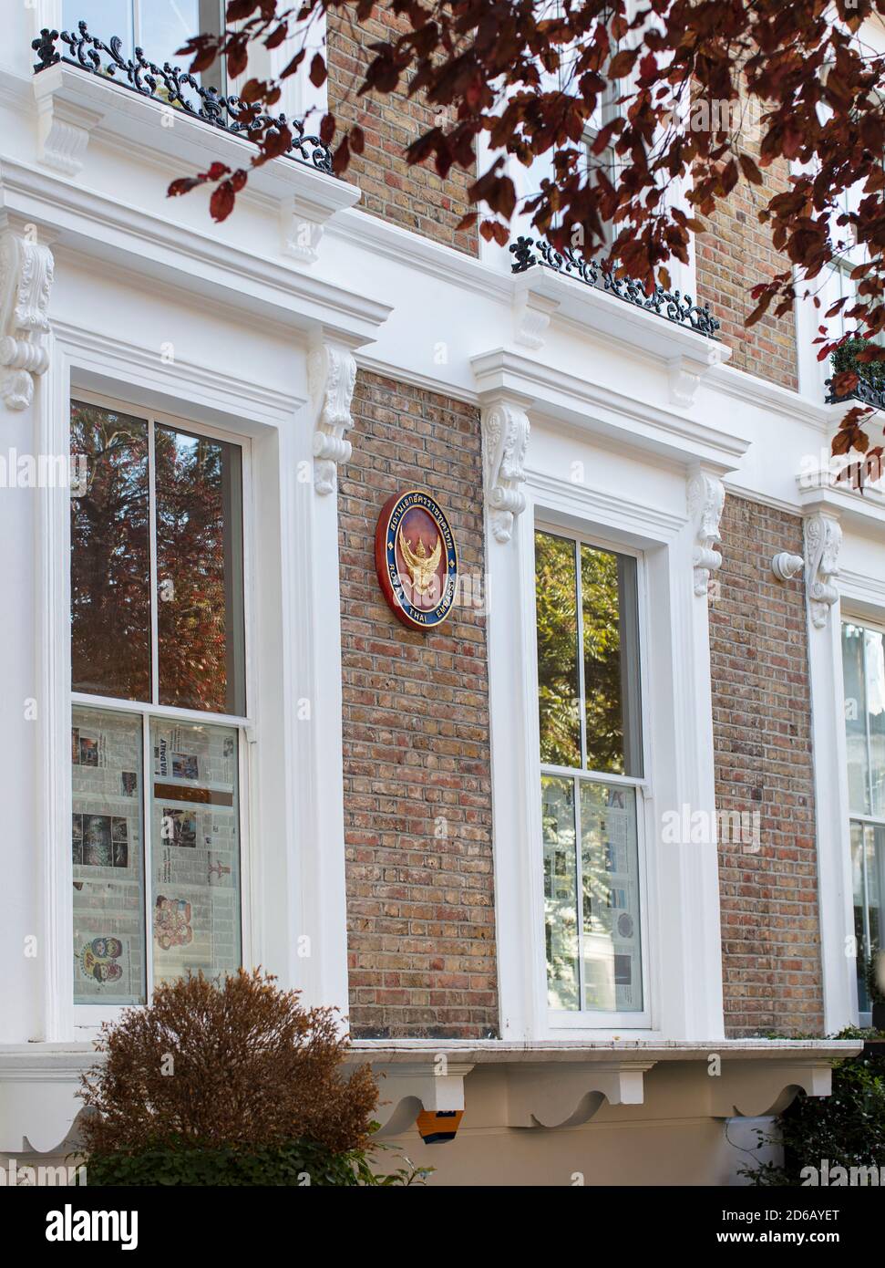 Exterior of Royal Thai Embassy in 29-30 Queens Gate, Kensington, London ...