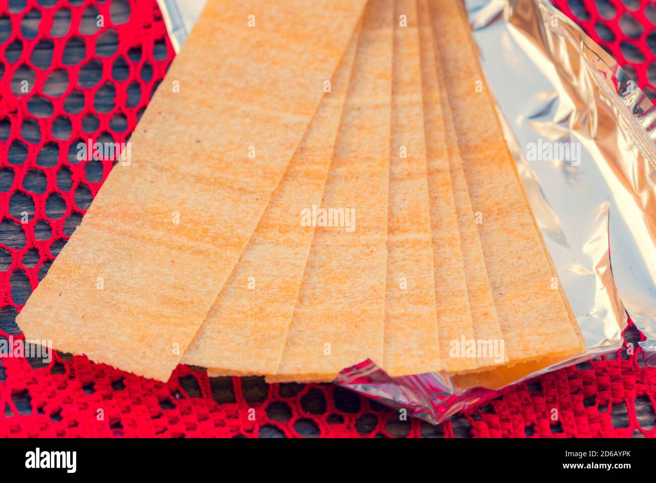 A pack of rectangular chips. Rectangular chips Stock Photo - Alamy