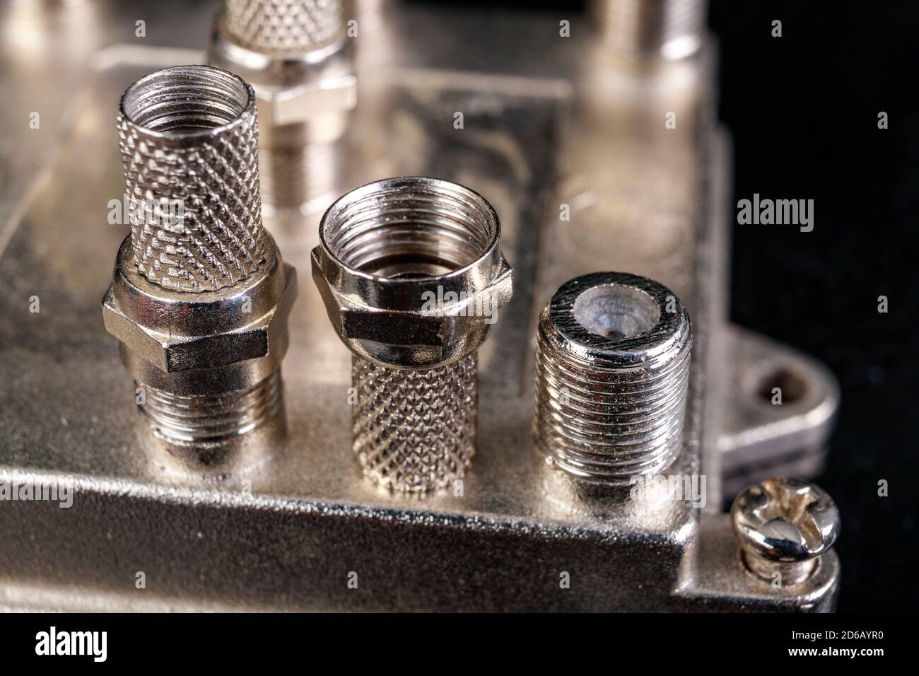 F-type metal connectors for connecting to cable TV. Electronic ...