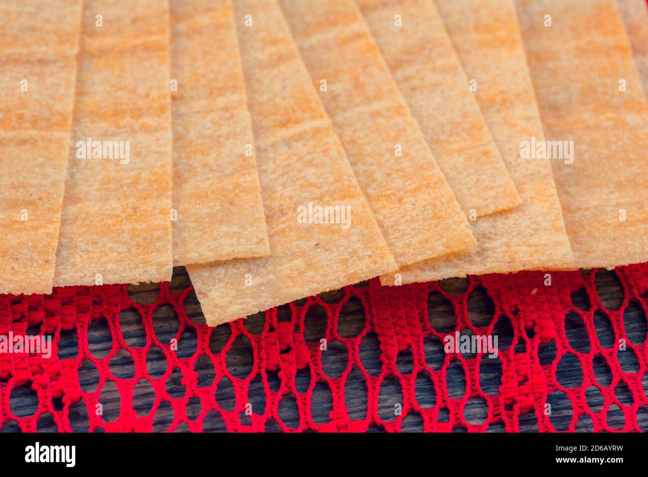 A pack of rectangular chips. Rectangular chips Stock Photo - Alamy