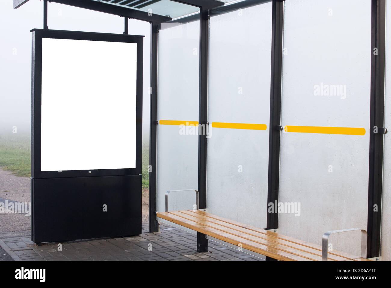Banner for advertising at bus stop isolated Stock Photo - Alamy