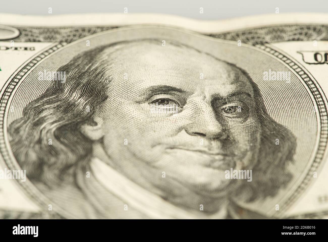 macro of 100 dollar bill with Benjamin Franklin Stock Photo - Alamy