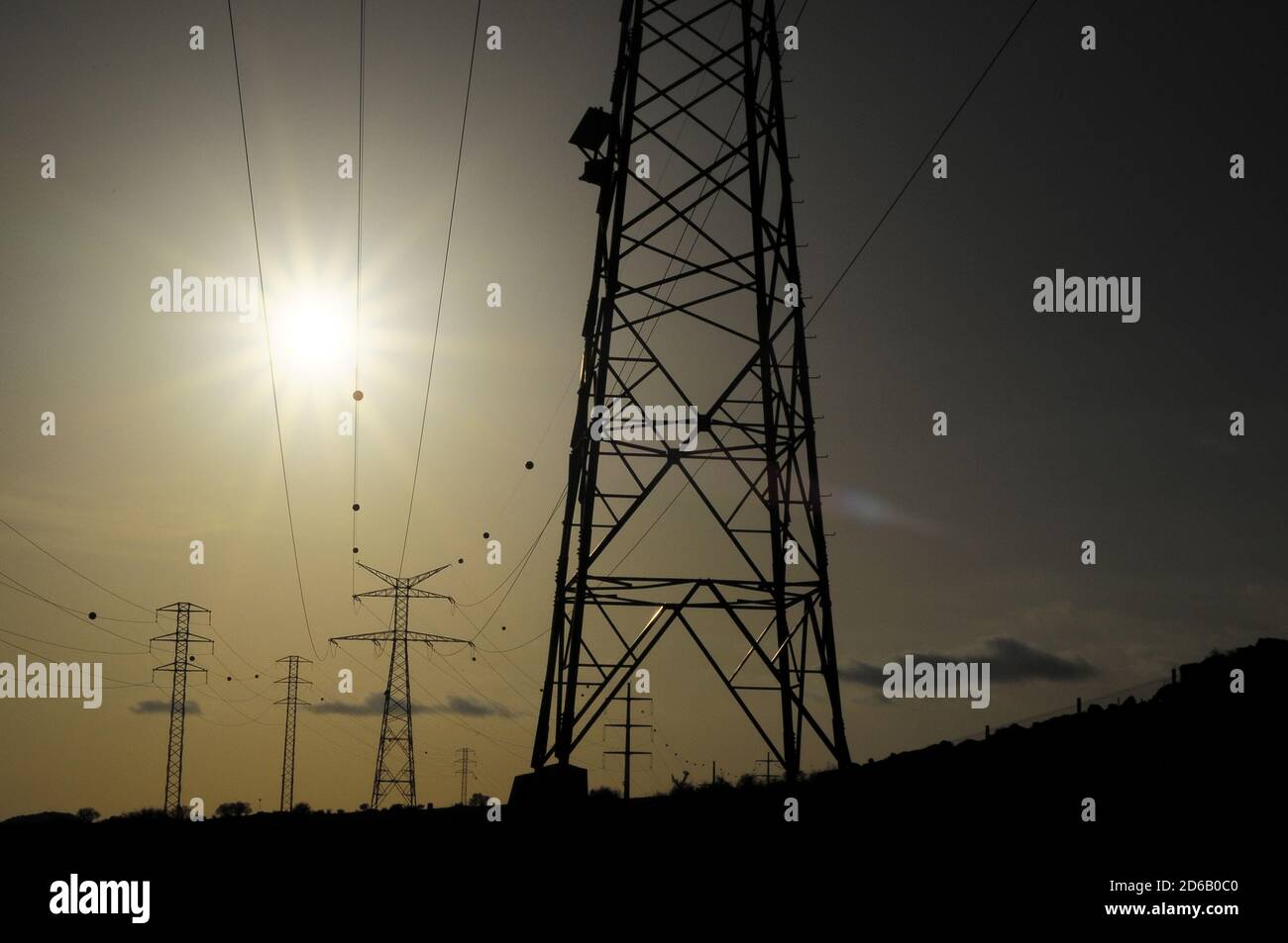 Electric Power Line Pylon Stock Photo - Alamy