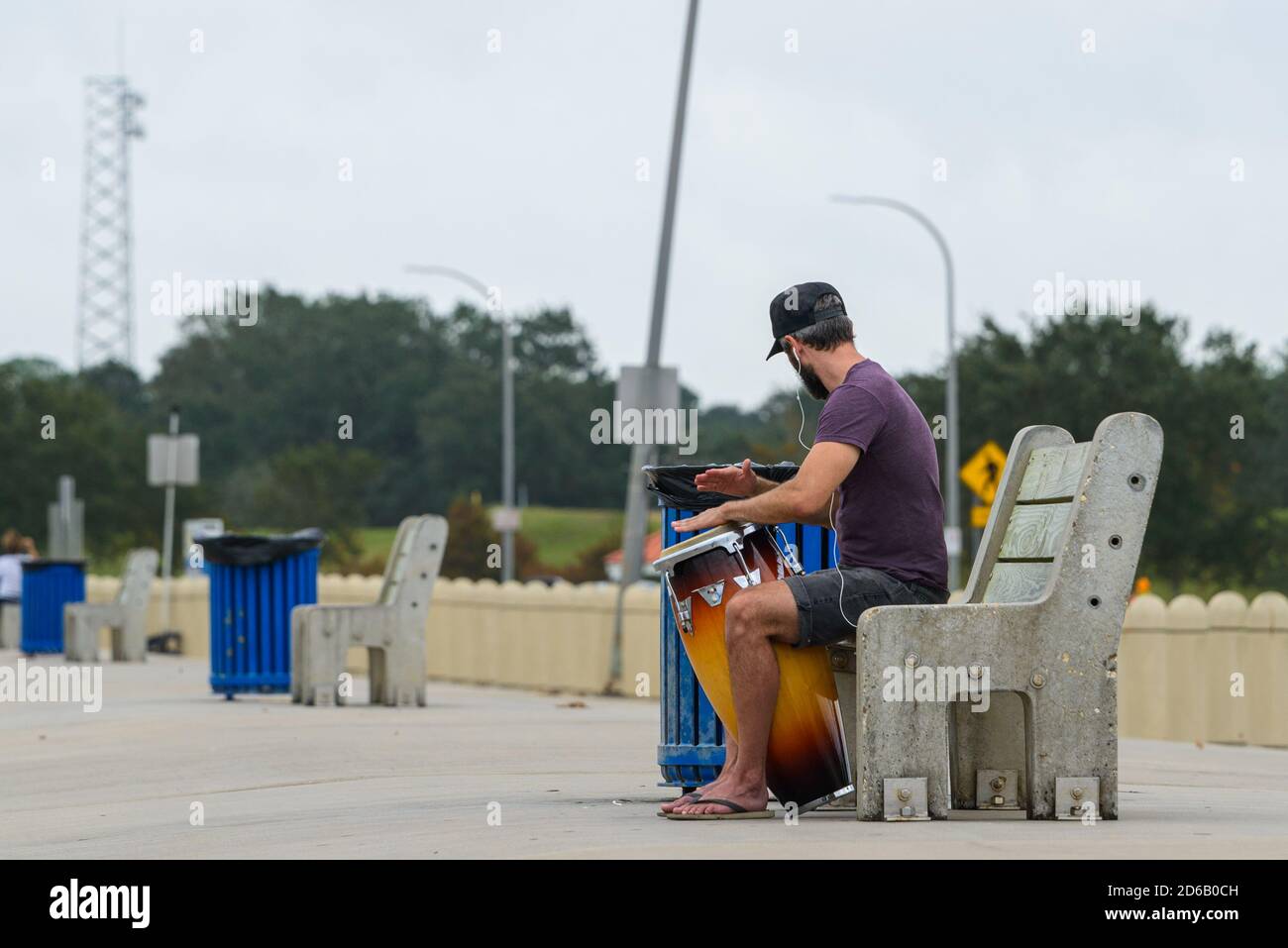 New Orleans, Louisiana/USA - 10/9/2020: Man playing conga drum on ...