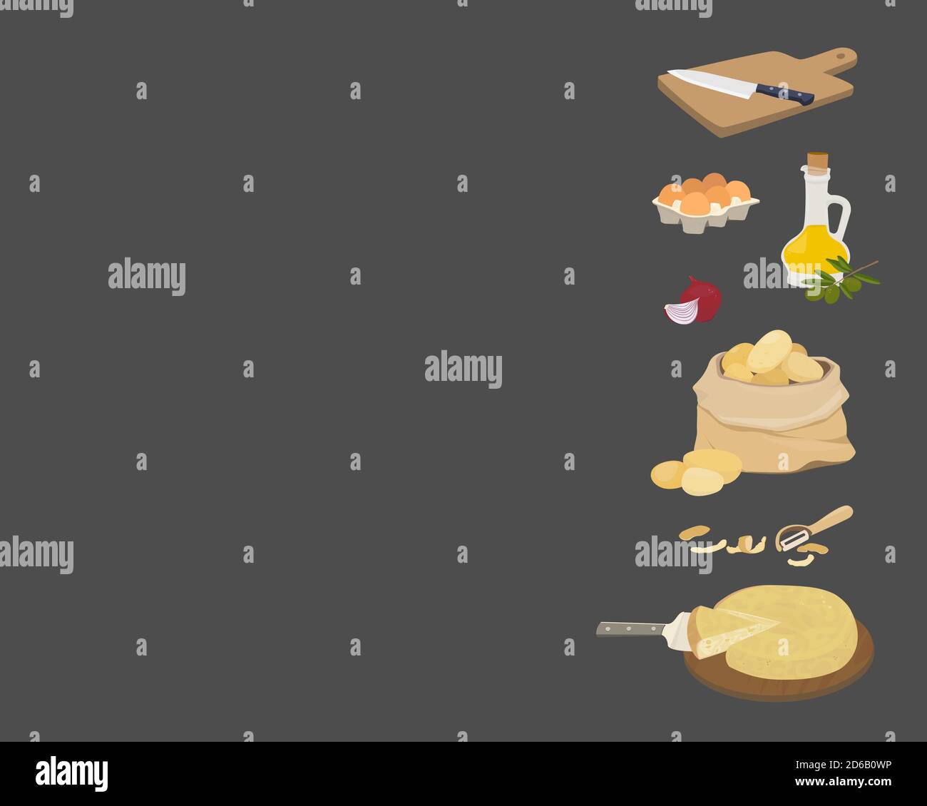 Traditional spanish omelet Stock Vector Images - Alamy