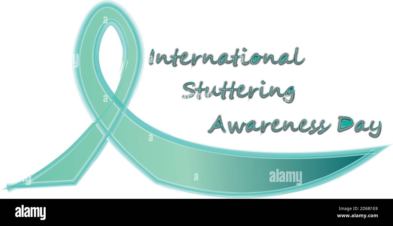 International stutter day emblem with blue ribbon Stock Vector Image ...
