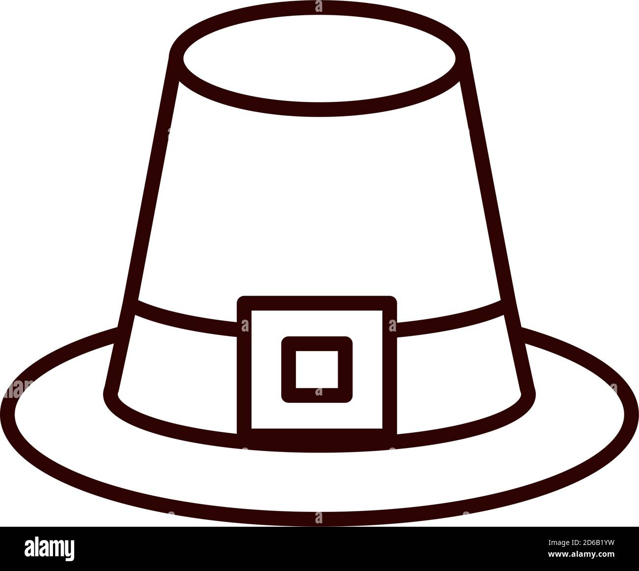 pilgrim hat traditional vector illustration line icon style Stock ...