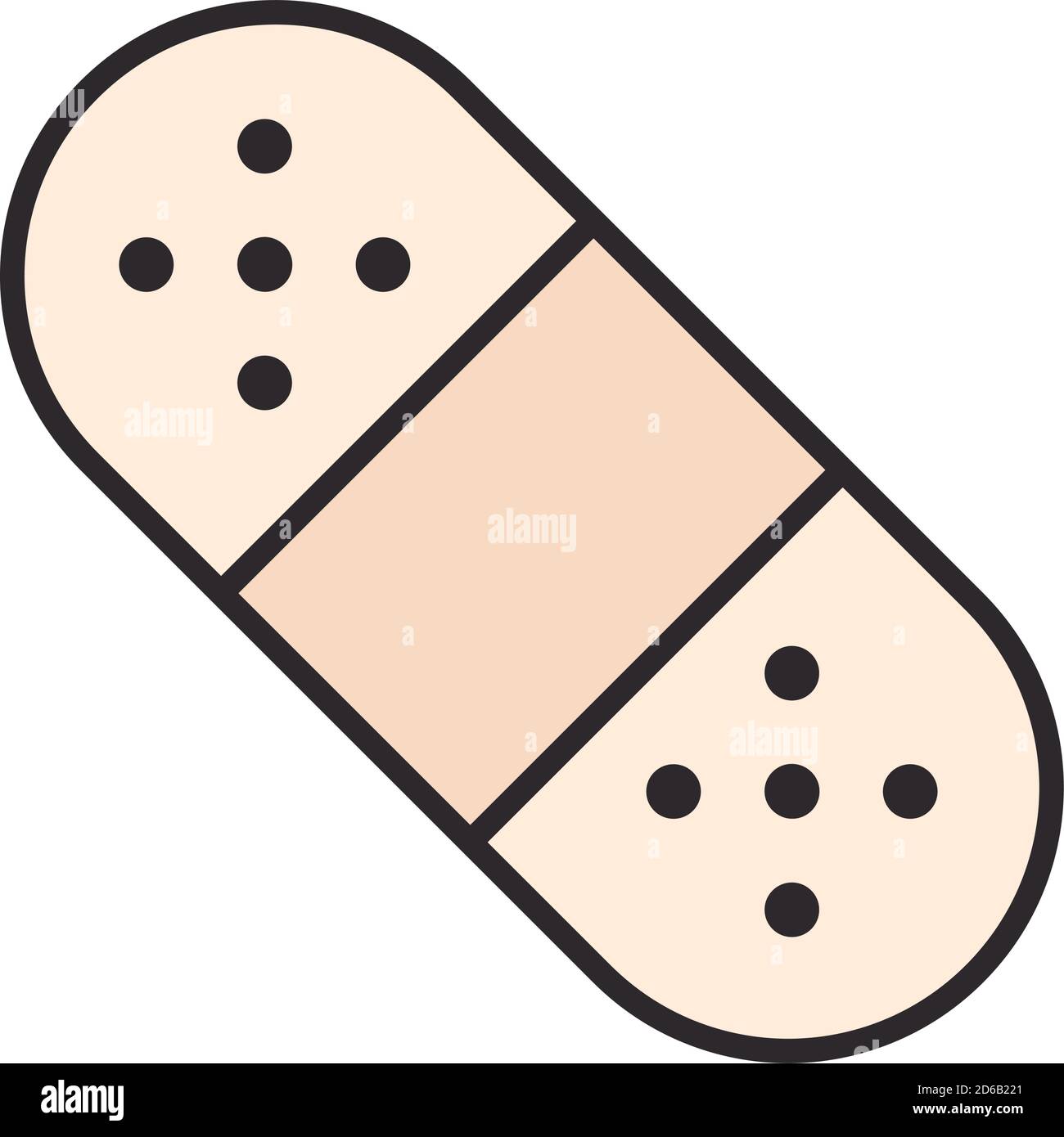 medical cure band aid help vector illustration line and fill icon Stock ...