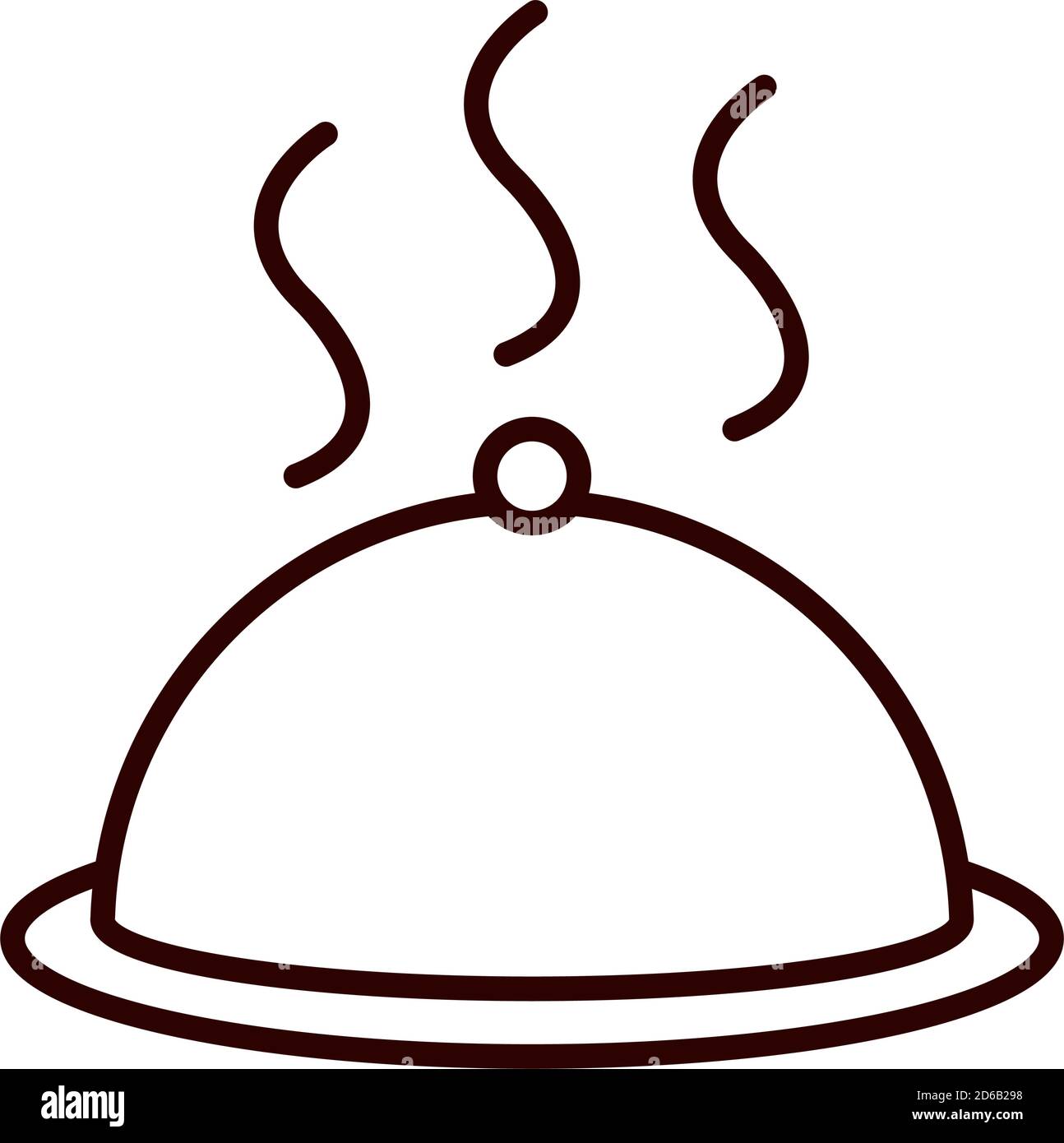 dinner platter food catering vector illustration line icon style Stock ...