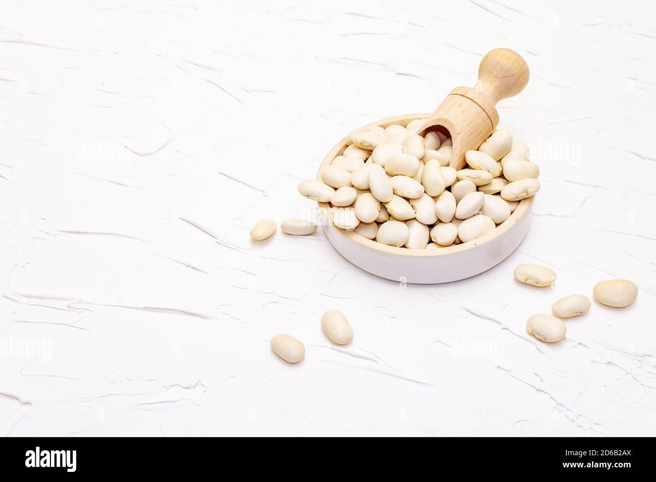 Dry Lima bean or kidney bean in glass jar. A valuable source of protein ...