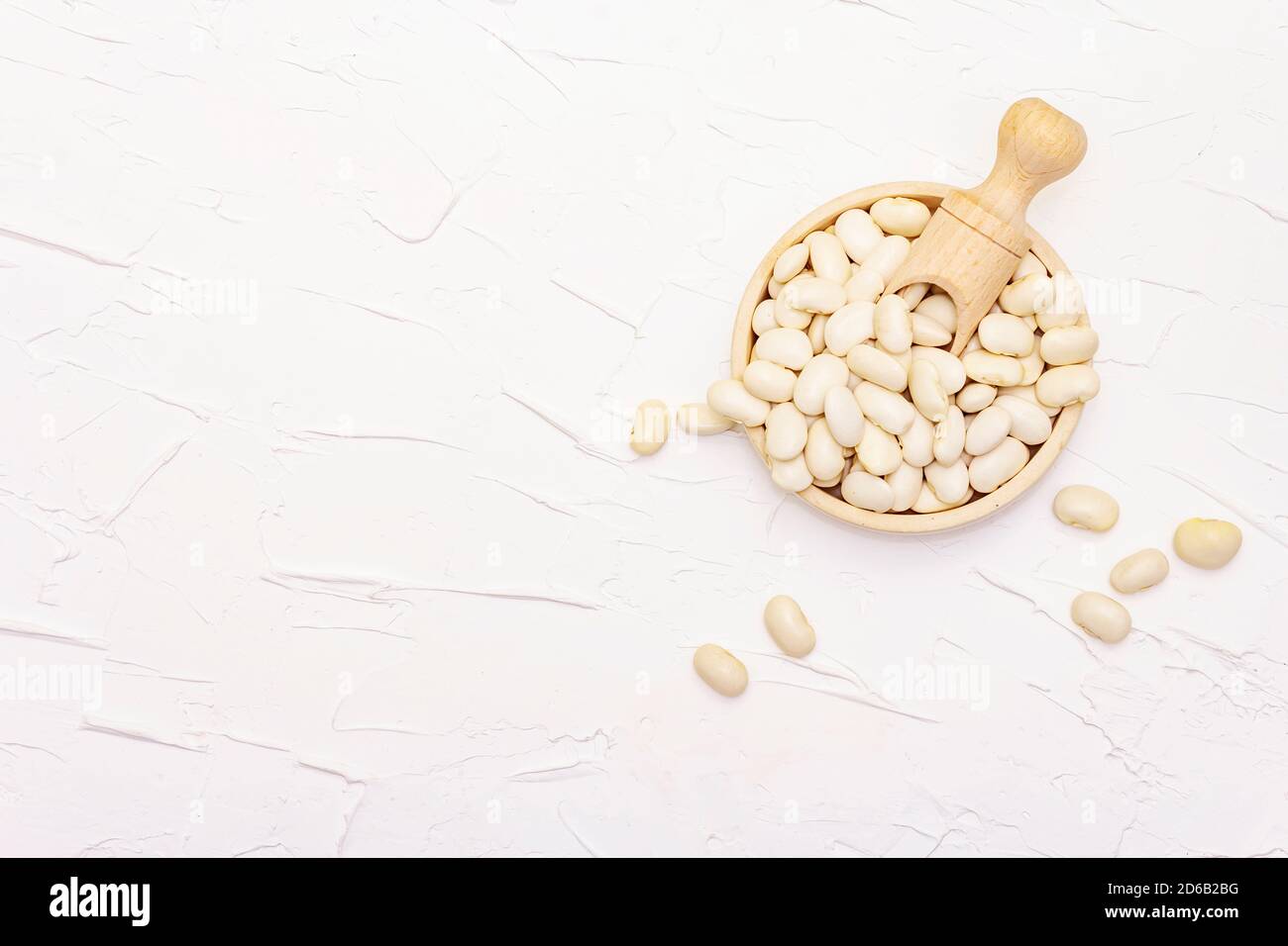 Dry Lima bean or kidney bean in glass jar. A valuable source of protein ...