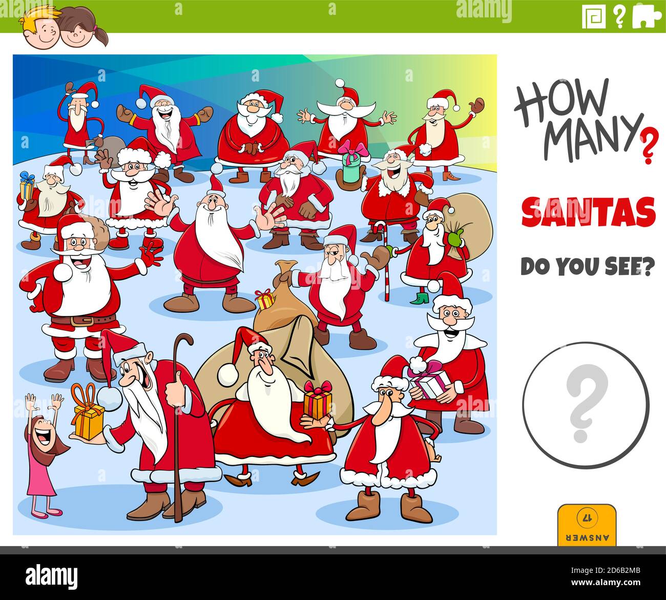 Illustration of Educational Counting Game for Children with Cartoon ...