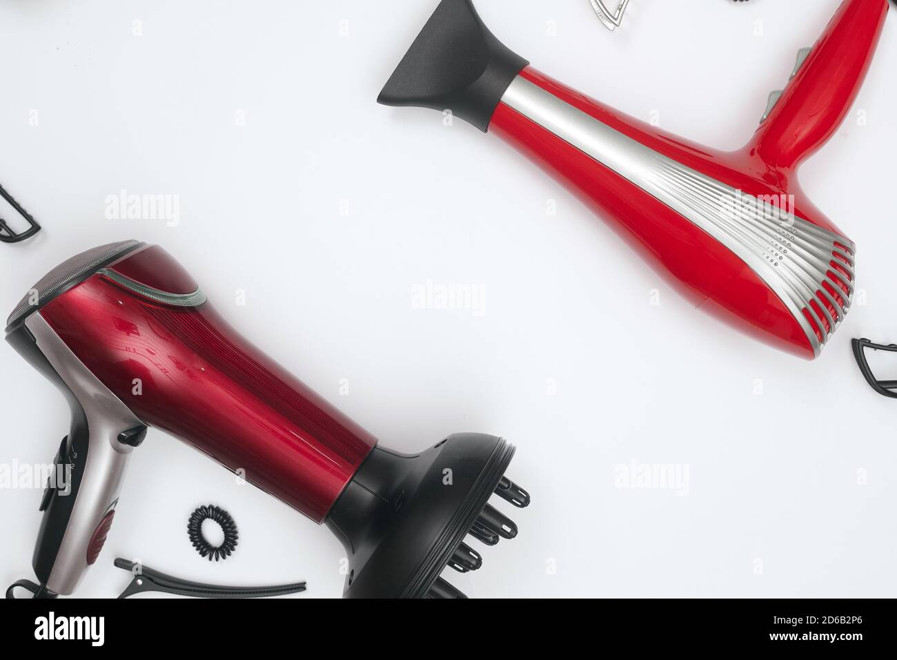 professional items for a hairdresser's, haircuts on a white background ...